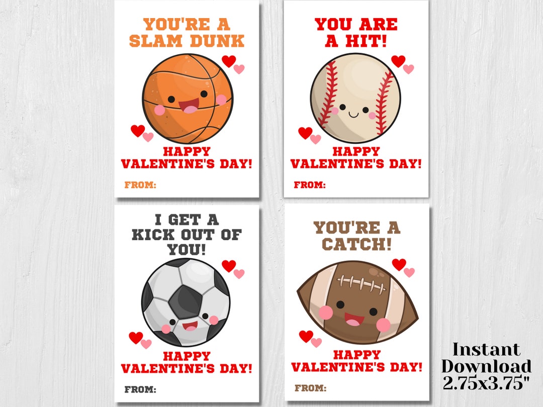Valentine's Day Cards - Sports - Baseball - Basketball - Football ...