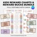 Editable Kids Reward Bucks and Chart - Printable - Reward Bucks - Chore ...