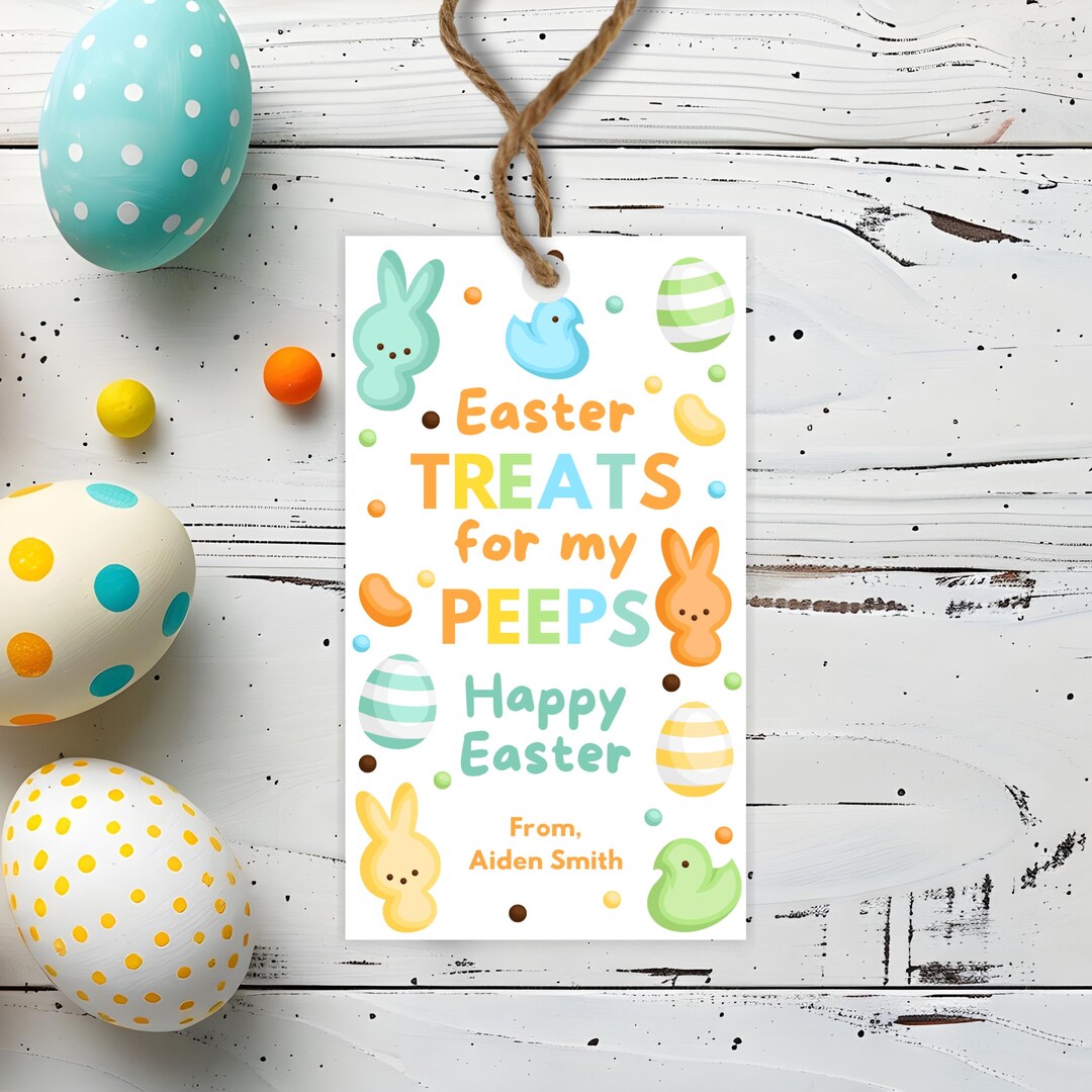 Cute Easter Gift Tag - Editable - Printable - Easter Treat Tags ...