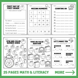 First Grade - Worksheets - Back to School - Printable - Homeschool ...