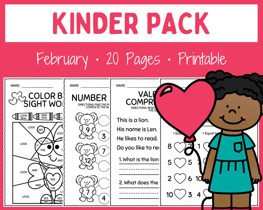 Kindergarten Pack - Printable - Math - Alphabet - Instant Download - Etsy