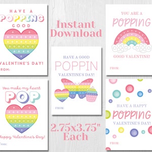 Pop It Valentine Cards - Printable - Instant Download - Valentine's Day ...