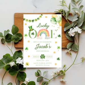 Lucky One Invitation - Editable - Printable - St. Patrick's Day ...