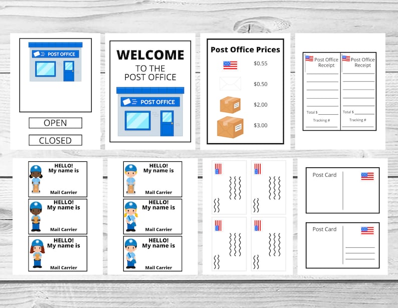 Post Office Pretend Play Dramatic Play Printable Mail - Etsy