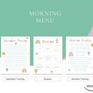 Morning Menu - Preschool - Printable - Kindergarten - Instant Download ...
