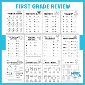 First Grade - Summer Review - Worksheets - Printable - Homeschool ...