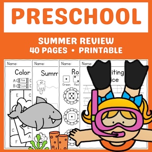 Prek Summer Review - Printable - Worksheets - Homeschool - Teacher ...