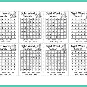 Word Search - Sight Words - Worksheet - Printable - Instant Download ...