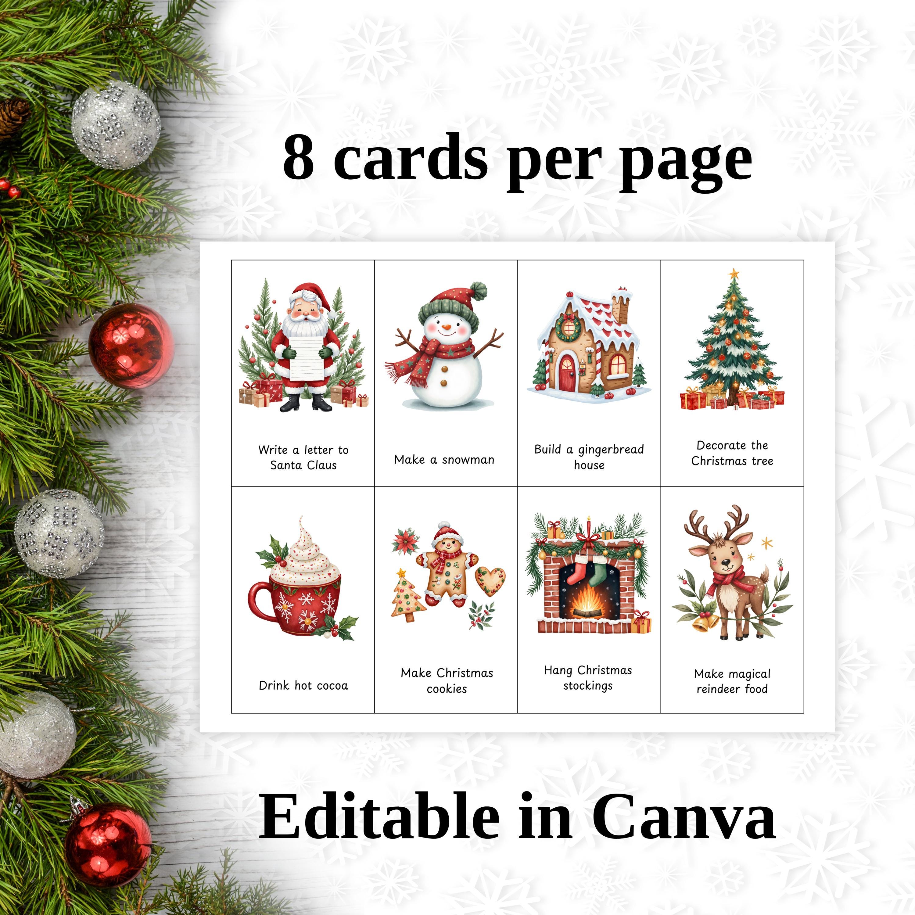 Editable Advent Cards - Printable - Christmas Countdown - Activity ...