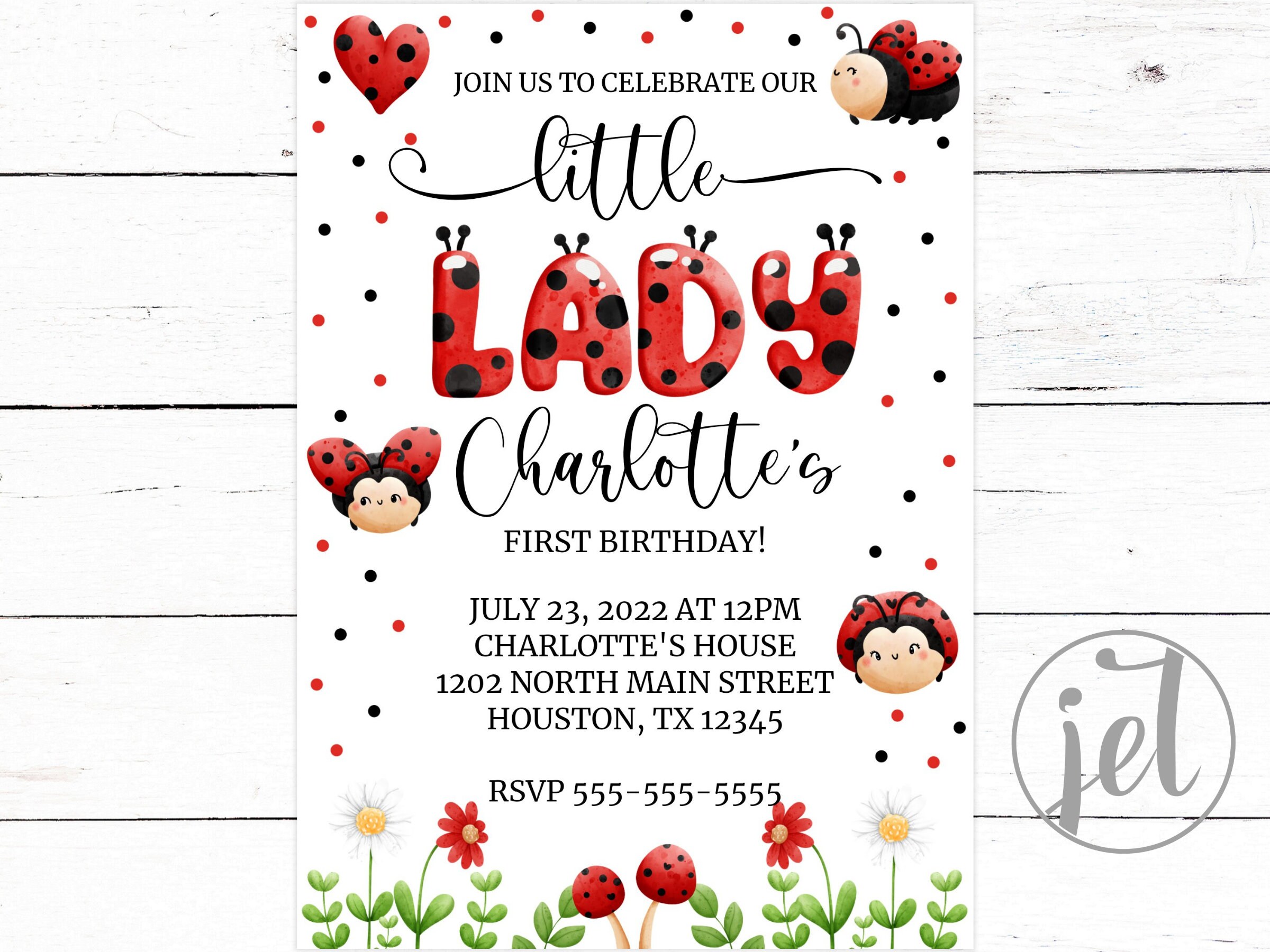 Ladybug Invitation Editable Printable Invitation - Etsy