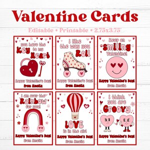 Retro Valentine - Editable - Groovy - Printable - School Valentine ...