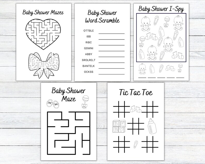 Baby Shower Activity Printable Instant Download Baby - Etsy