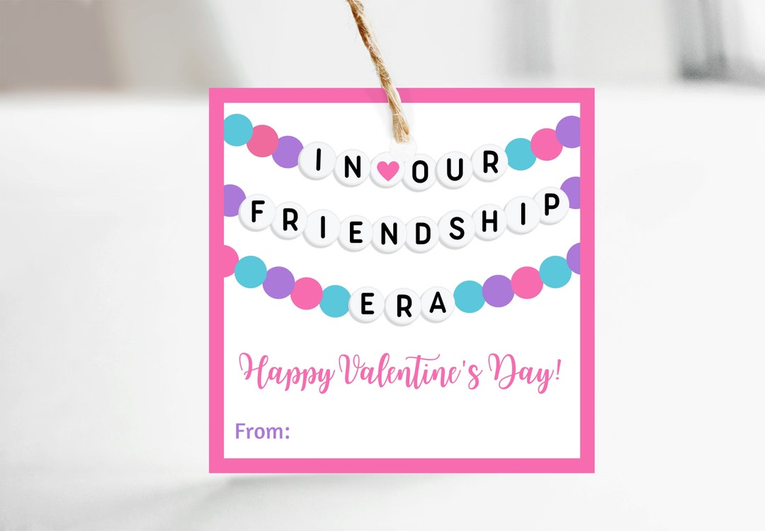 Bracelet Valentines - Printable - Gift Tag - Friendship Bracelet ...