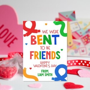 Editable Valentine - Printable - Bent to Be Friends - Fidget Valentine ...