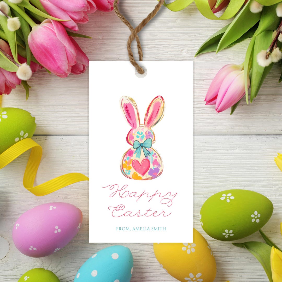 Editable Easter Gift Tags - Printable - Cute Easter Favor Tag - School ...