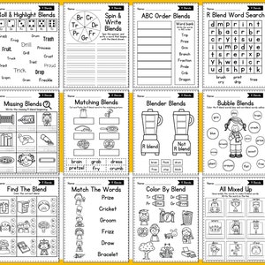 Blends Worksheets - Printable - Bundle - Language Arts - Phonics ...