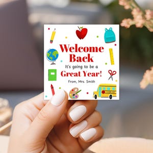 Back to School Tag - Editable - Printable - Teacher Gift Tags - School ...