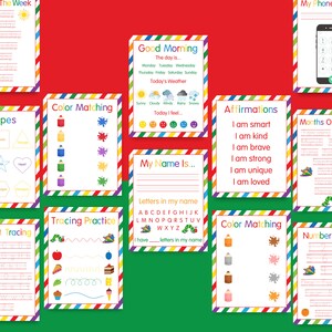 Morning Menu - Preschool - Printable - Kindergarten - Instant Download ...