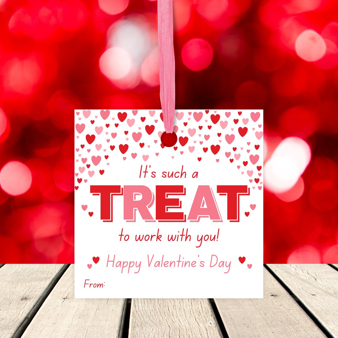 Printable Valentine Tag Treat Instant Download Coworker Appreciation ...
