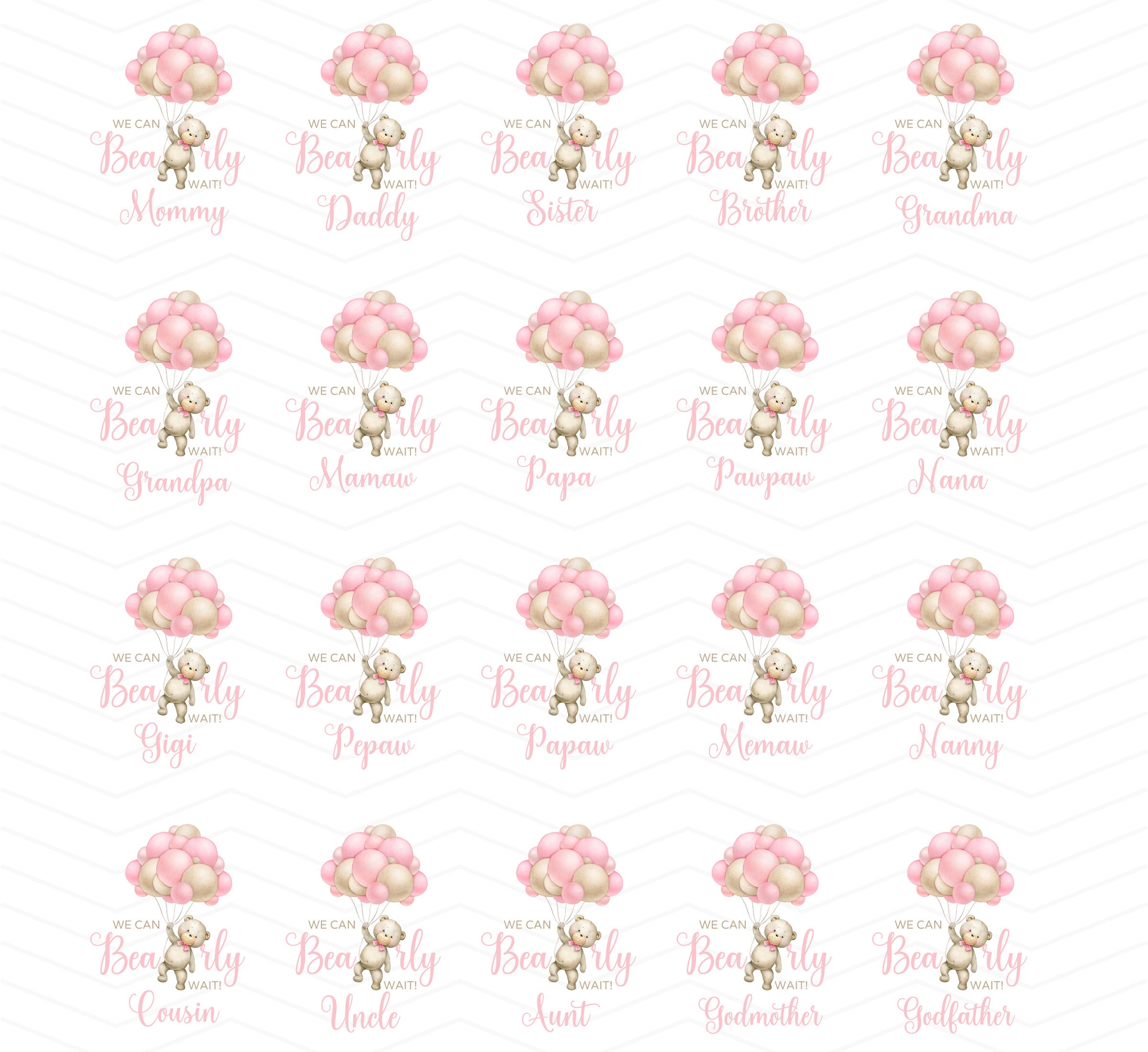 Baby Shower Sublimation - PNG - Instant Download - Bear Baby Shower ...