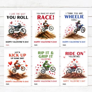 Dirt Bike Valentine Cards - Printable - Wheelie - Kids Valentines ...