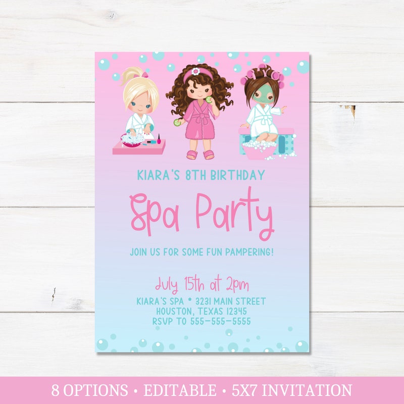Spa Party Invitation - Etsy