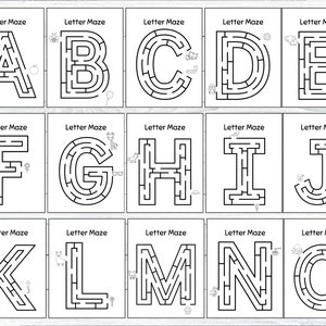 Alphabet Maze - Worksheets - Printable - Instant Download - Etsy