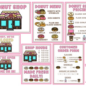 Dramatic Play - Printables - Donut Shop - Pretend Play - Instant ...