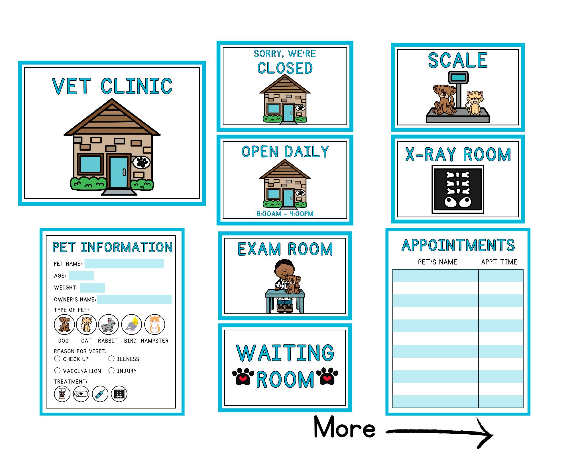 Vet Clinic Pretend Play - Printable - Dramatic Play - Instant Download ...