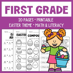Easter Printables - First Grade - Math - Literacy - Instant Download ...