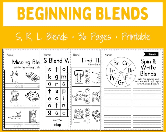 20 Printable Blends Roll and Read Worksheets. Kindergarten-2nd Grade ...