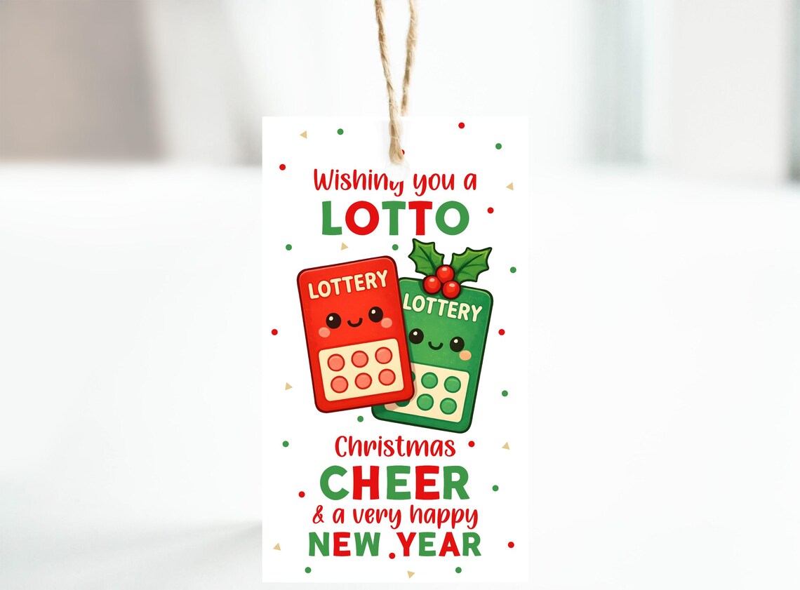 Christmas Lotto Tags - Christmas Gift Tags - Printable - Lottery Favor ...