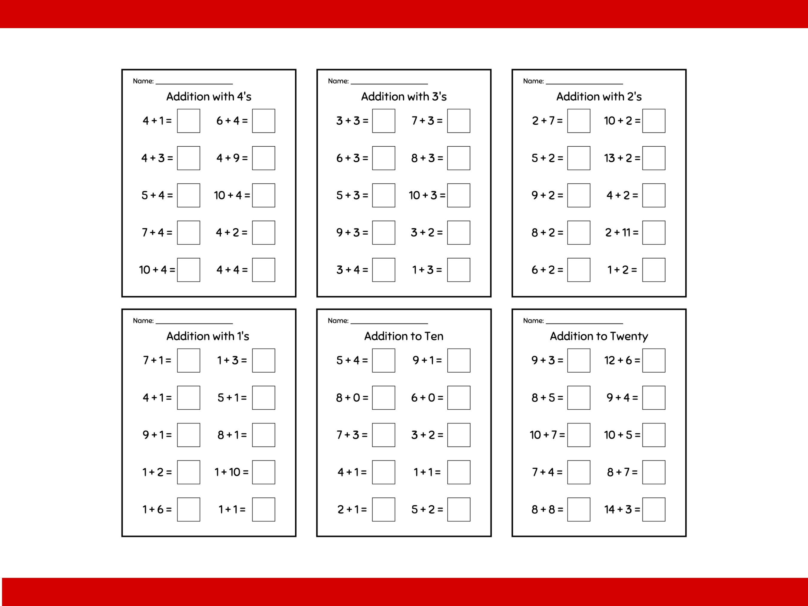 Math Worksheets - Printable - Instant Download - Addition - Subtraction ...