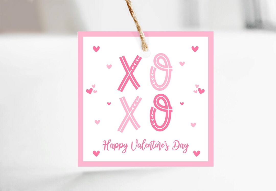 Valentine's Day Gift Tags XOXO Printable School Valentines Class ...