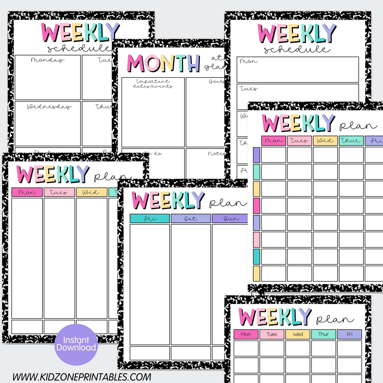 Homeschool Planner - Printable - Lesson Planner - Weekly Planner ...