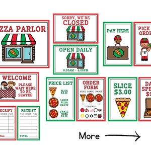 Dramatic Play - Printables - Pizza Parlor - Pretend Play - Instant ...