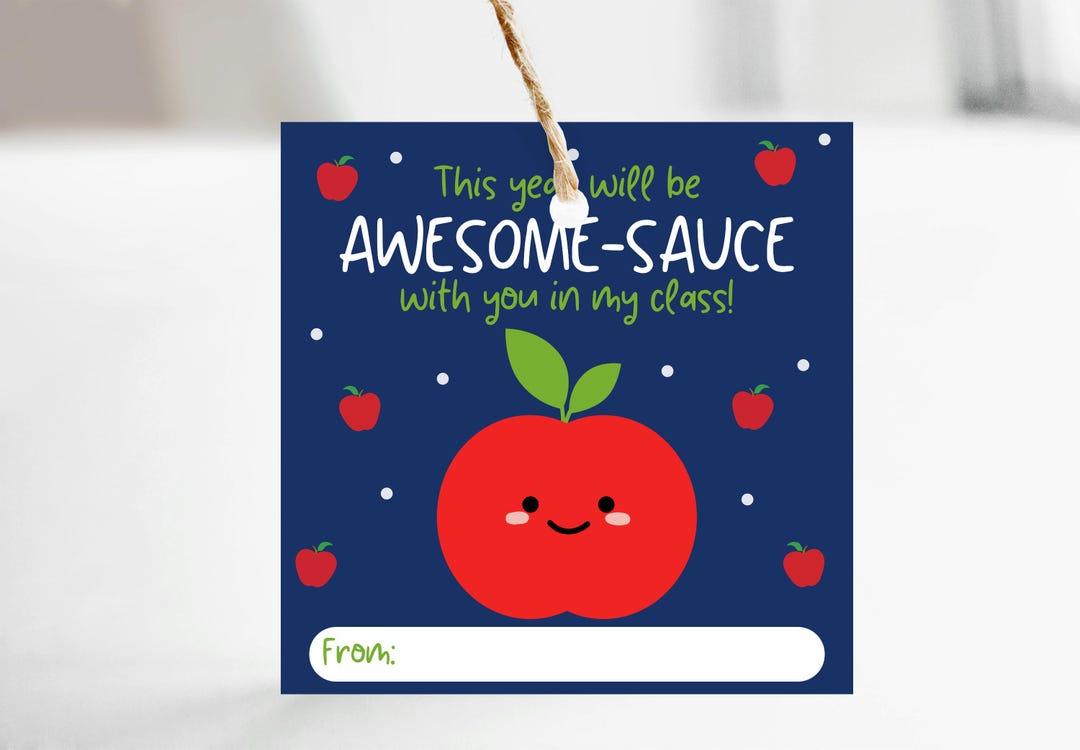 Applesauce Tag - Printable - Back to School - Instant Download ...