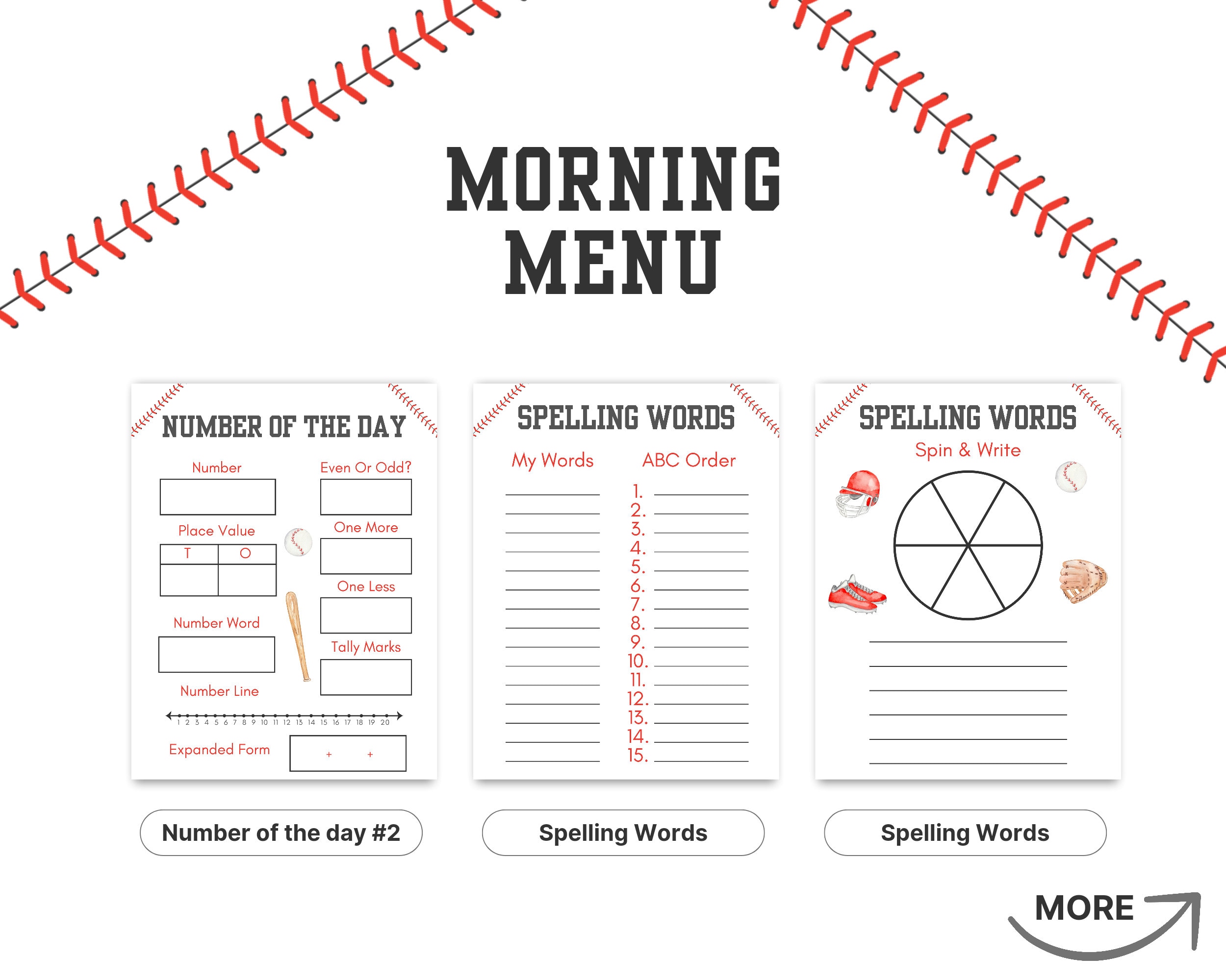 Elementary Morning Menu - Printable - Homeschool - First Grade - Second ...