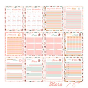 Teacher Planner - Printable - Groovy - Retro - Smile - Lesson Plan ...