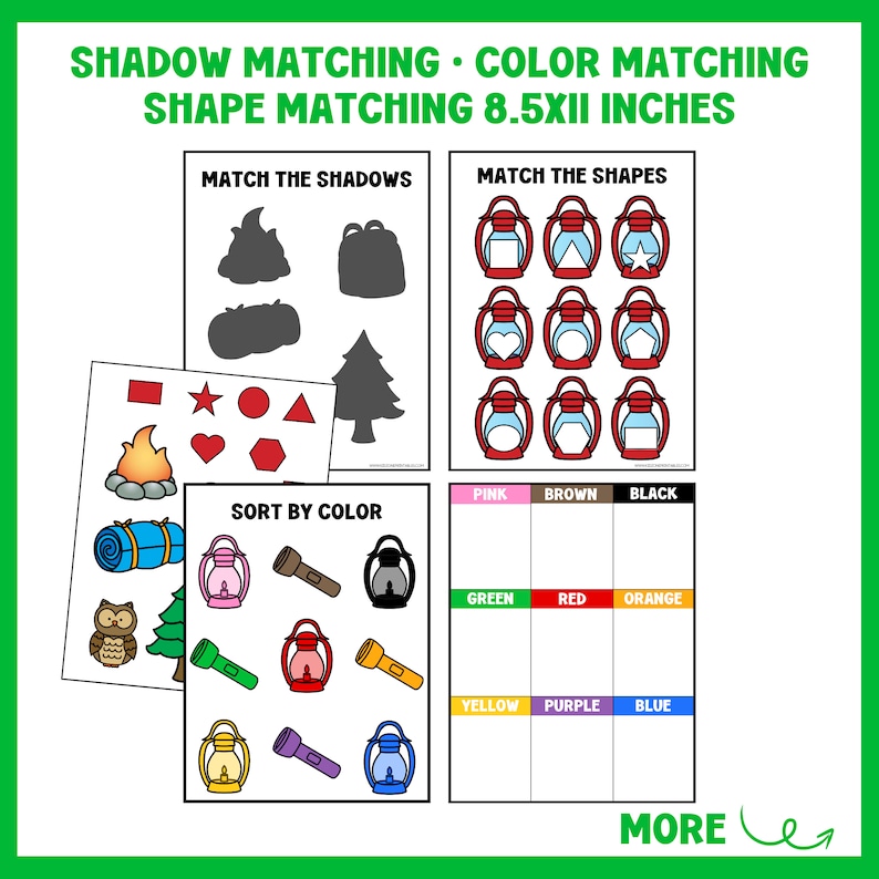 Printable Activities - Camping - Letters - Counting - Numbers - Shapes ...
