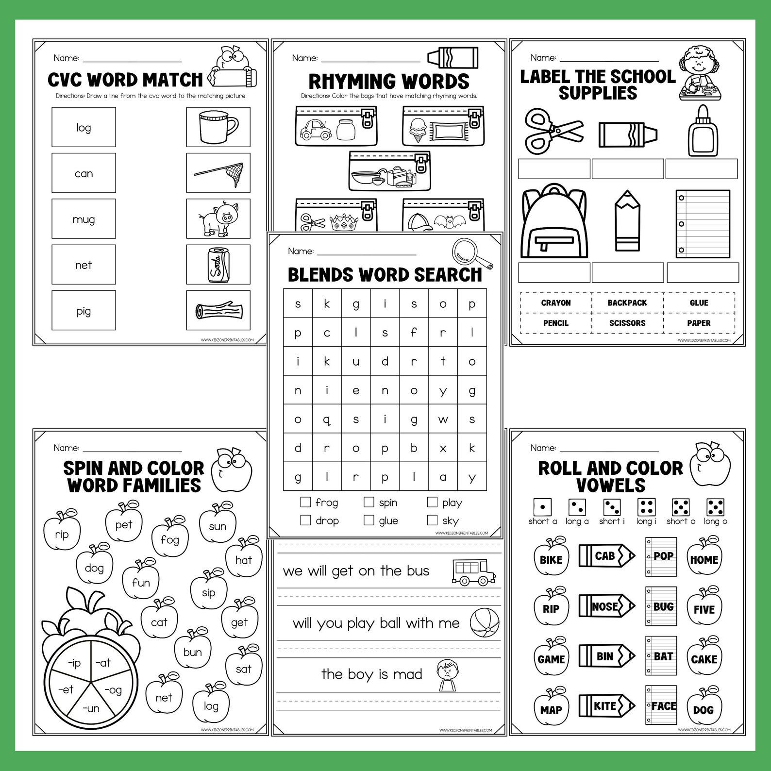 First Grade - Worksheets - Back to School - Printable - Homeschool ...