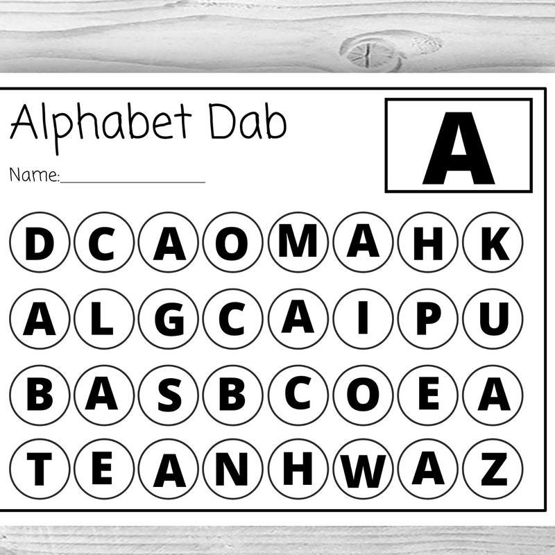 Alphabet Dab Worksheet - Etsy