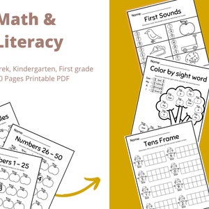 Printable Worksheets - Instant Download - Prek - Kindergarten - First ...