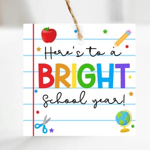 School Tag - Printable - Back to School - Bright School Year - Meet the ...