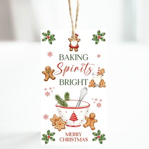 Baking Spirits Bright Tag - Printable - Christmas Gift Tag - Instant ...