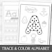 Alphabet Worksheets Printable Tracing Coloring - Etsy