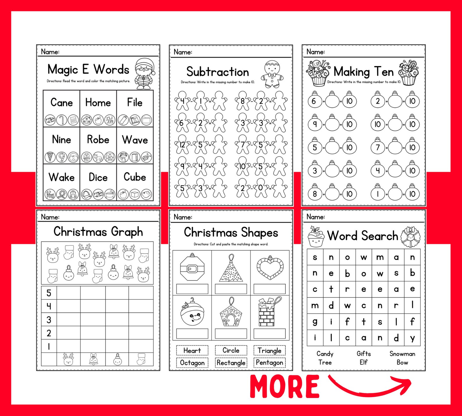 Kindergarten Worksheets - Printable - Homeschool - Teacher Resources ...