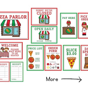 Dramatic Play - Printables - Pizza Parlor - Pretend Play - Instant ...