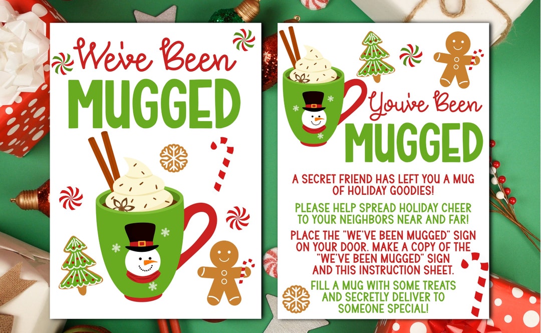 You've Been Mugged - Christmas Sign - We've Been Mugged - Secret Santa ...