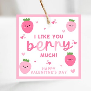 Valentine's Day Gift Tags - Berry - Printable - School Valentines ...
